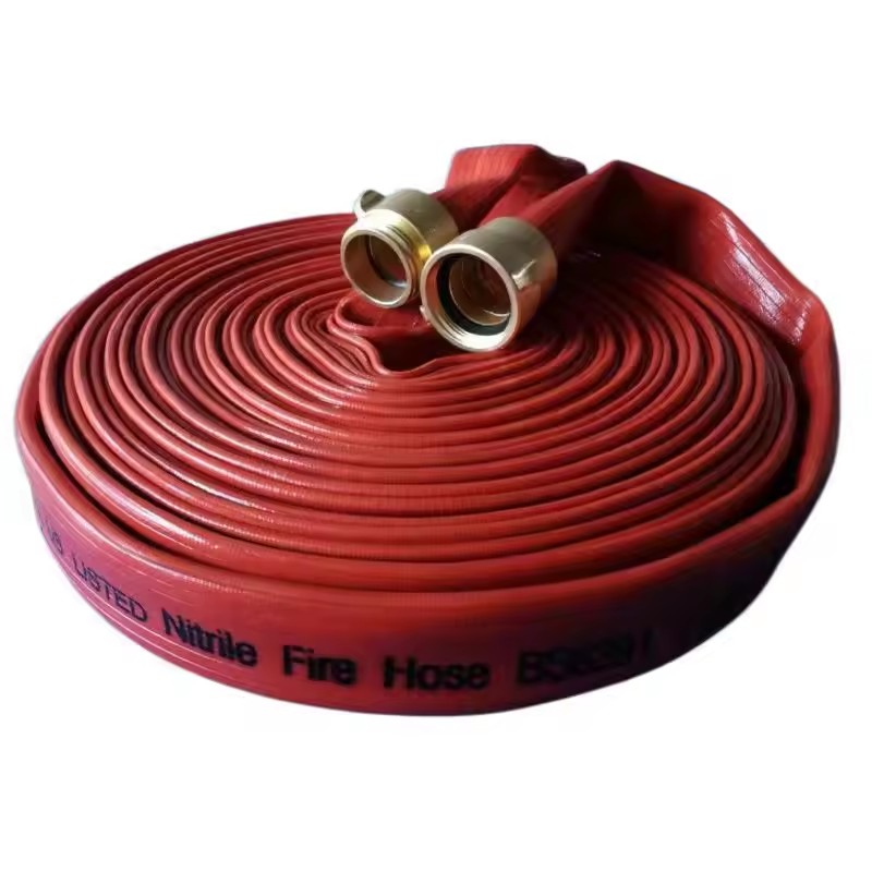 Fire hose with rubber lining and fittings