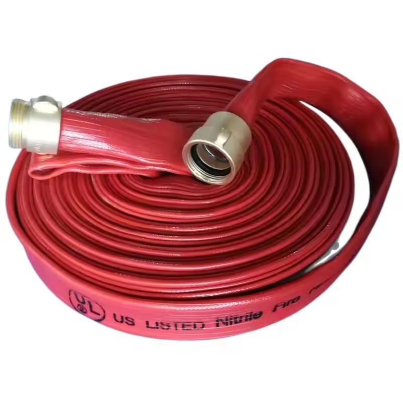 Fire hose with rubber lining and fittings